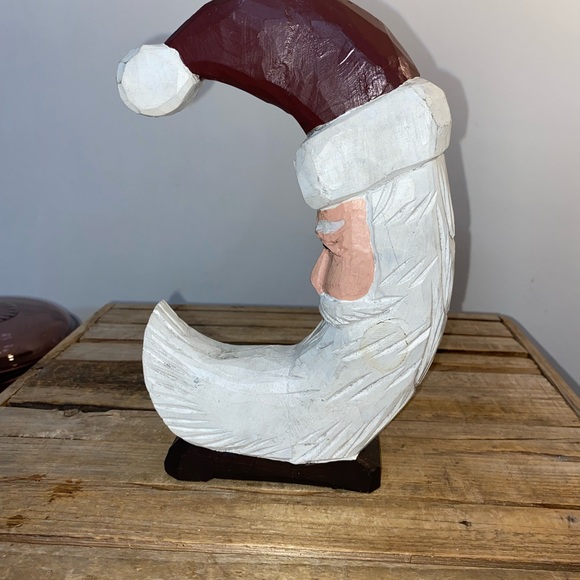 Holiday | Vintage Wooden Hand Carved Hand Painted Half Moon Crescent ...